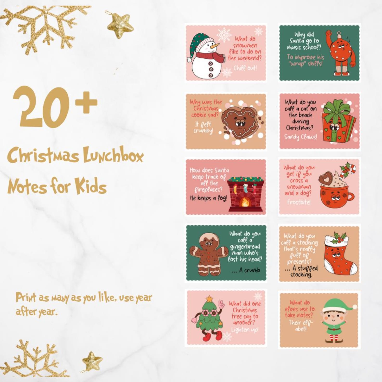 Christmas Lunchbox Jokes for Kids, Printable Holiday Lunchbox Cards ...