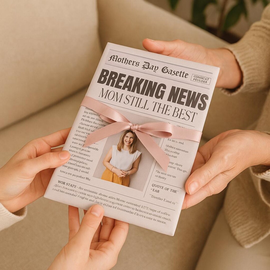 Funny Mother's Day Newspaper Template: Custom Canva Gift (digital ...