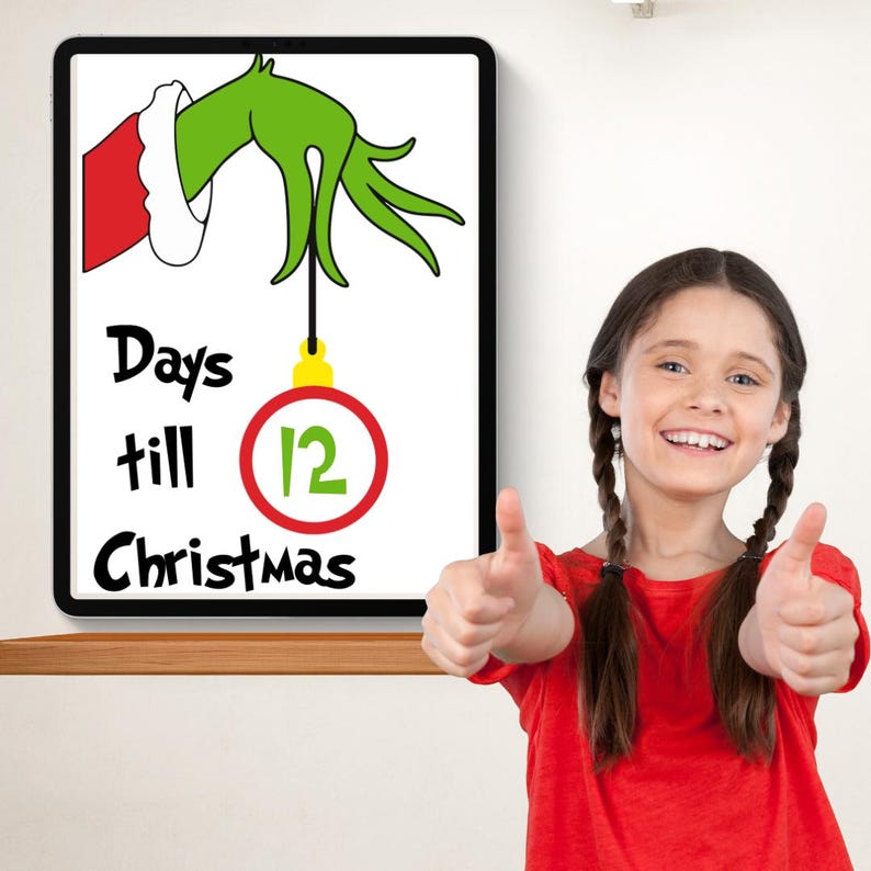 Grinch Christmas Countdown | Printable Advent Calendar (digital ...