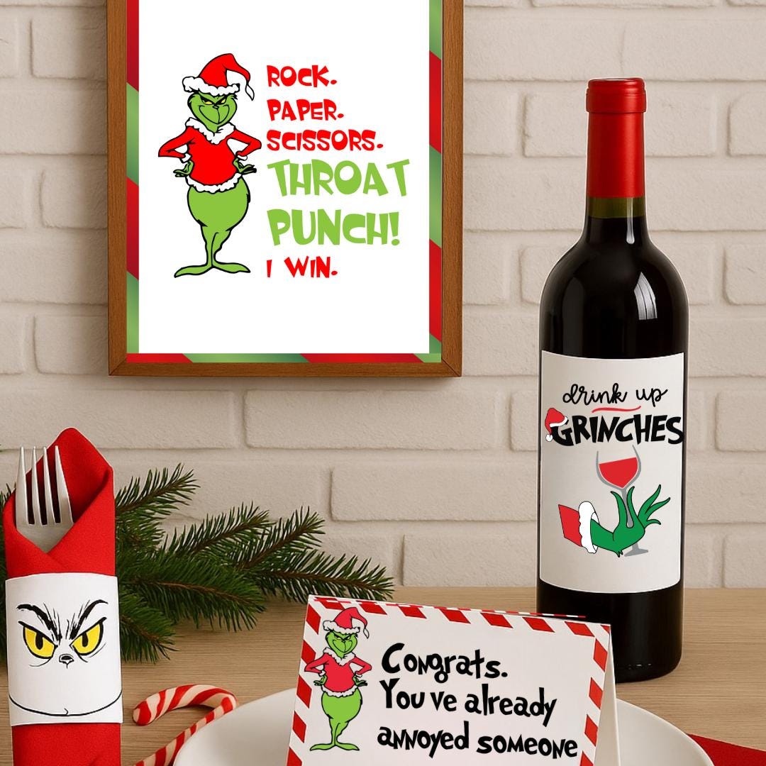 Grinch Party Pack Printables - Etsy