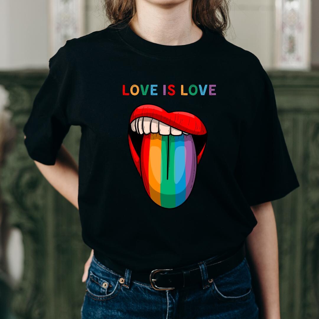 Pride Digital Download | Love is Love Rainbow Tongue Art | LGBTQ+ ...