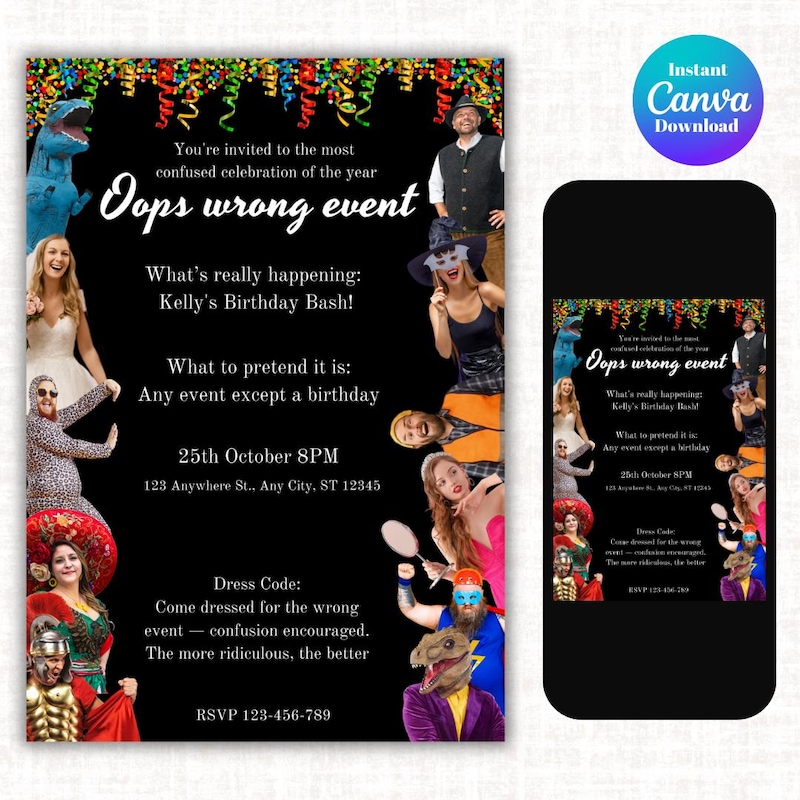 Wrong Party Theme - Etsy