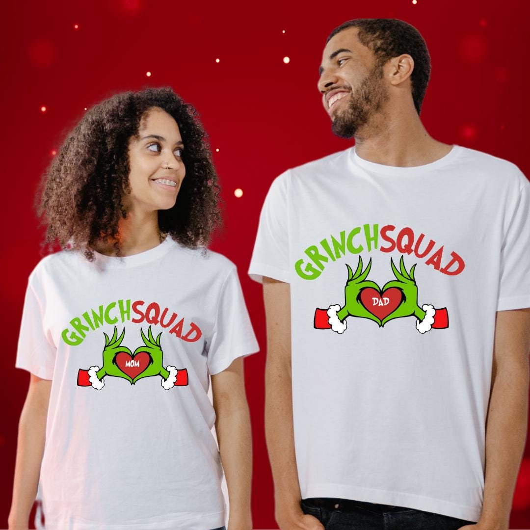 Grinch Squad Personalized PNG | Custom Christmas T-shirt Design ...