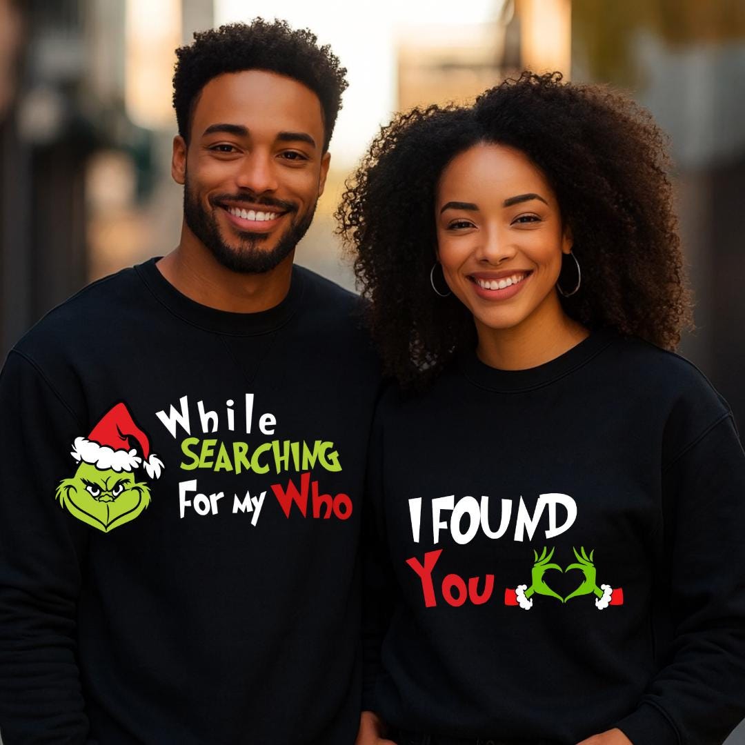 Grinch Couple Shirt Set: Whosville Christmas Matching Design (digital ...