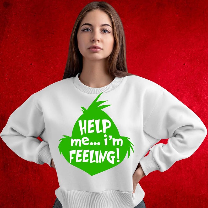 Grinch Help Me I'm Feeling PNG File Clipart Instant Download Digital ...