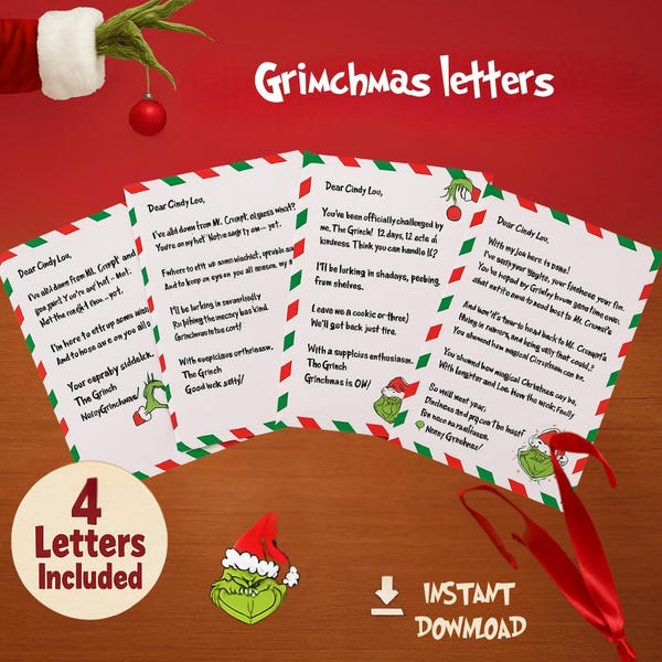 Grinch Printable Letters - Etsy