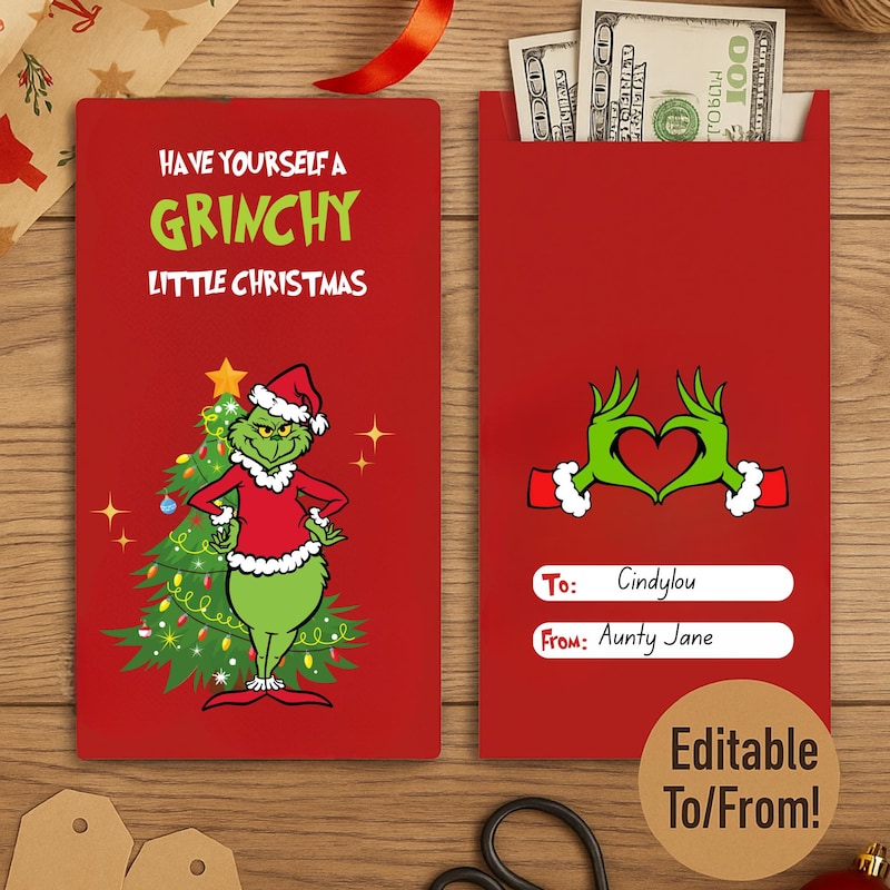Grinch Money Printable - Etsy
