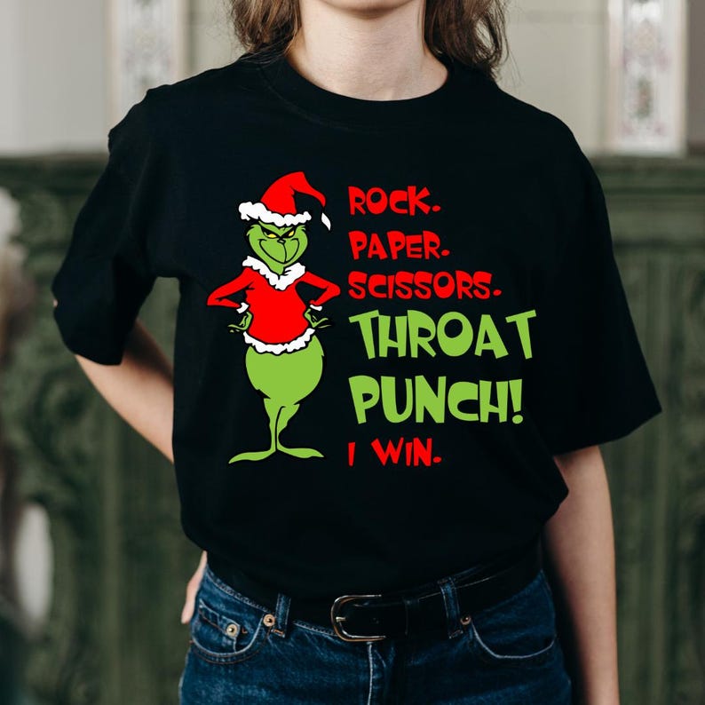 Grinch Rock Paper Scissors Throat Punch | Funny Christmas SVG & PNG ...