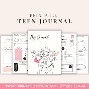 Printable Teen Girl Journal | Self-care & Affirmations | Inspirational ...