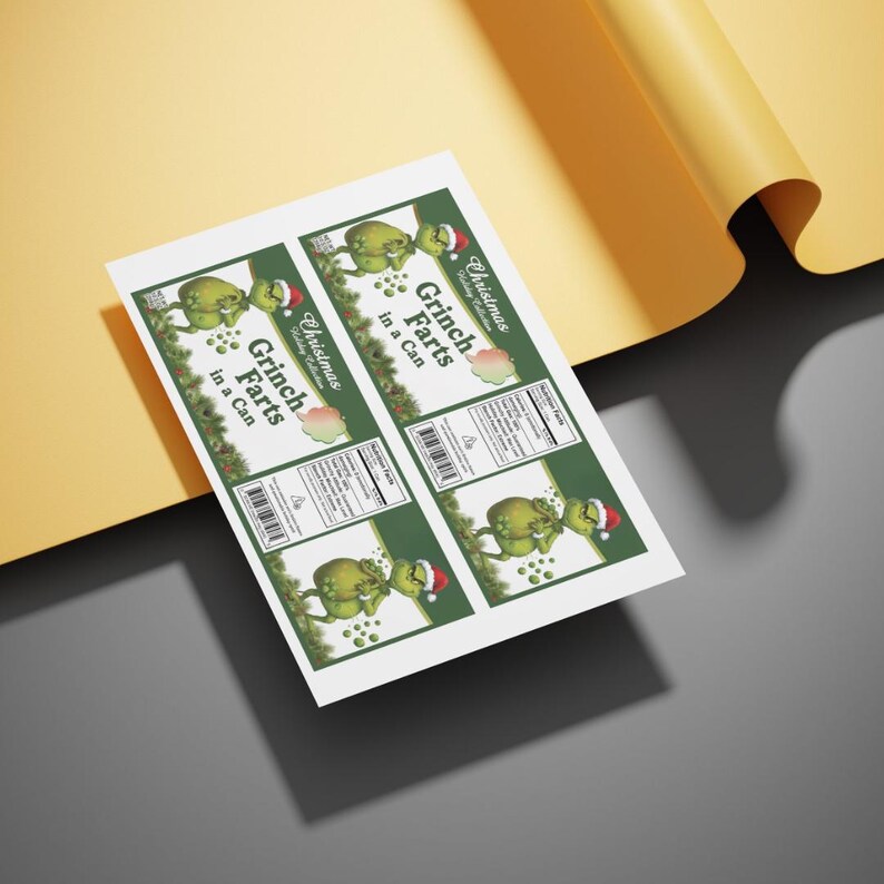 Grinch Farts in a Can Printable Label | Funny Christmas Gag Gift ...