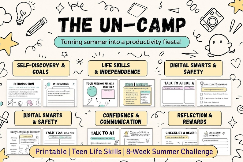 Teen Summer Life Skills Program: Self-guided Journal Kit (printable PDF ...