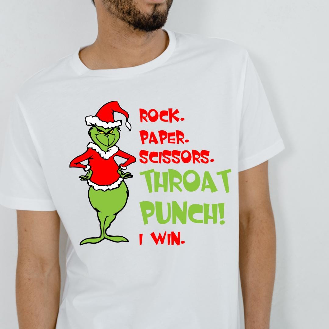 Grinch Rock Paper Scissors Throat Punch | Funny Christmas SVG & PNG ...