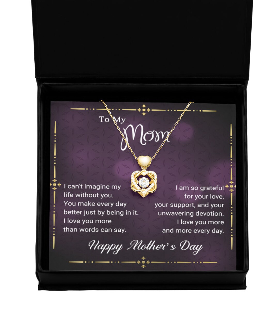 To The Mom Solitaire Crystal Necklace T For Mom From Daughter