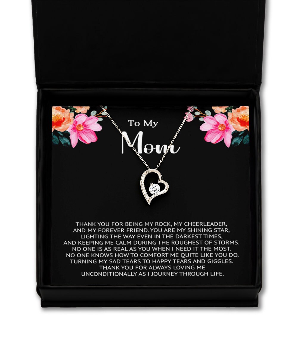 To My Mom Solitaire Crystal Necklace Mothers Day T From Daughter