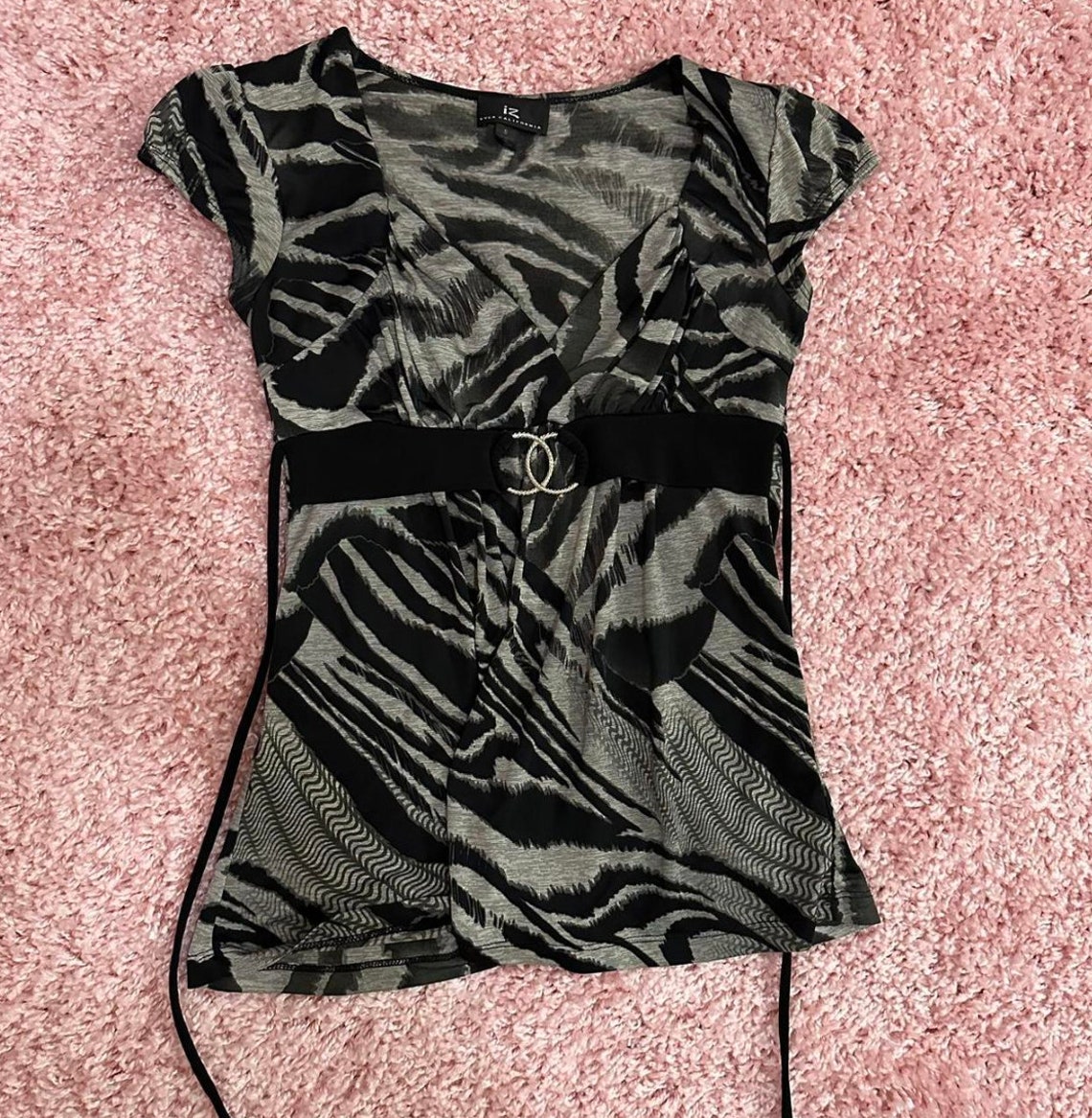 Vintage Y2k Early 2000s Top With Belt Detail & Tie Back - Etsy