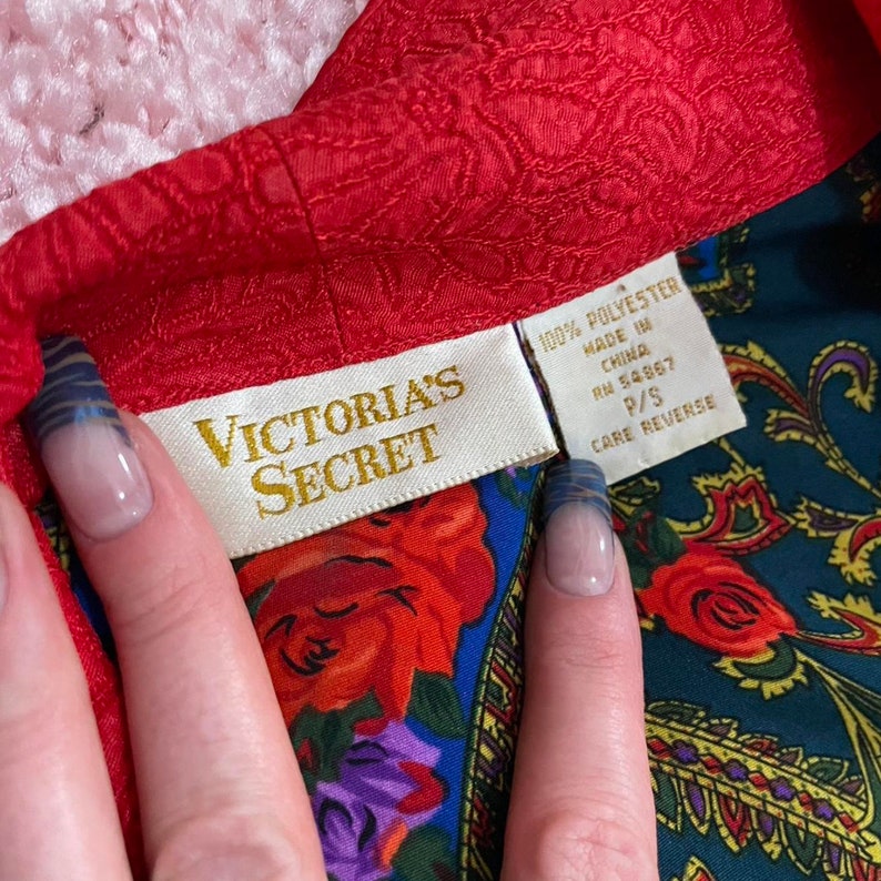 Vintage 90s Victorias Secret Long Floral Paisley Silk Robe - Etsy