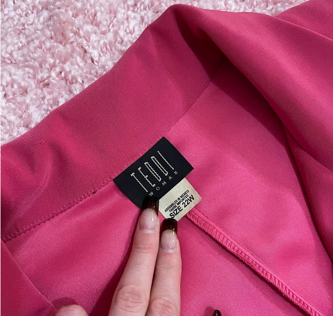 90s Hot Pink Collared Duster Fits Modern L-xl - Etsy