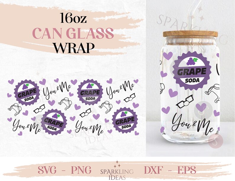 Grape Soda Pin Libbey Can Glass SVG You and Me Cut File Svg - Etsy