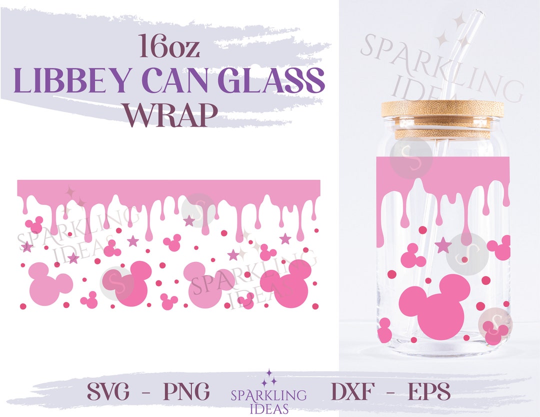 Drip Mouse LIBBEY 16oz Can Wrap SVG, Mouse Ears Libbey Svg, Mouse Ears ...