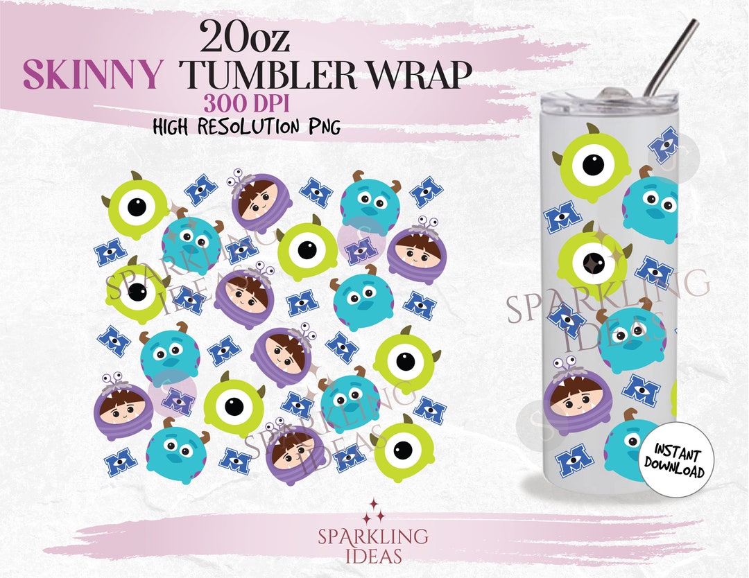 20oz Skinny Tumbler Monsters Tsum Tsum Wrap, Monster Inc Tumbler, Mike ...