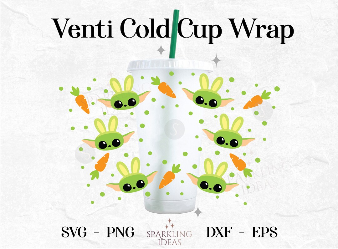Baby Yoda Easter Bunny for Cold Cups SVG, Easter Ears Cold Cup Svg ...