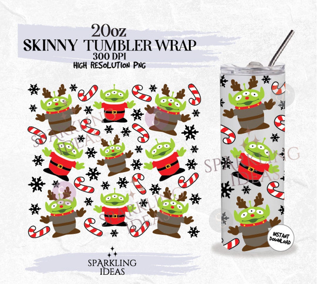 20oz Skinny Tumbler Alien Santa Wrap Alien Reindeer Christmas - Etsy