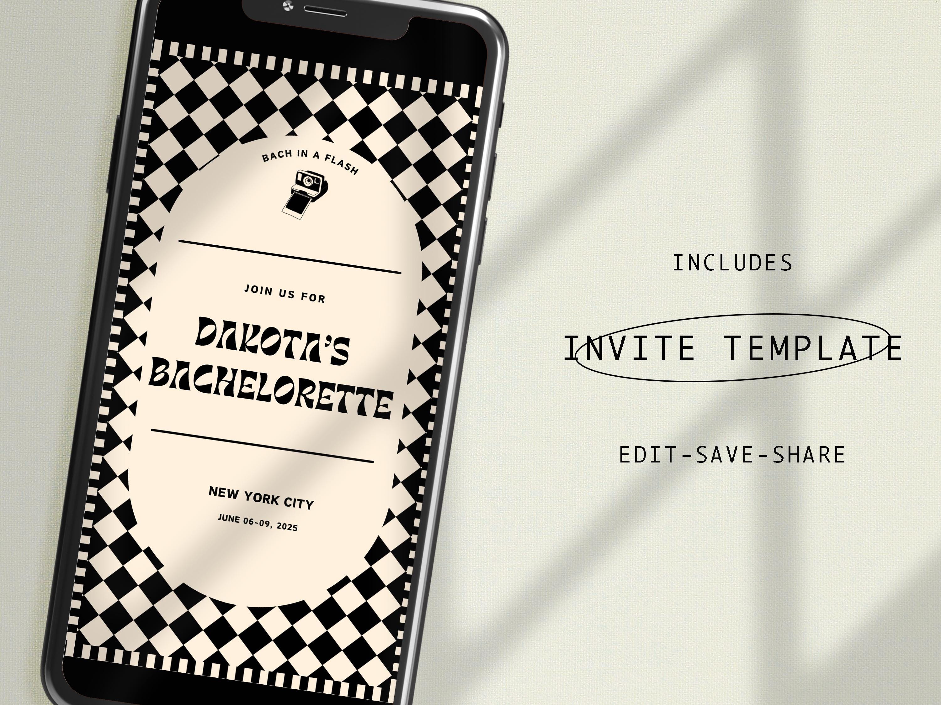 Editable Mobile/digital Invitation "bach in a Flash", Itinerary ...