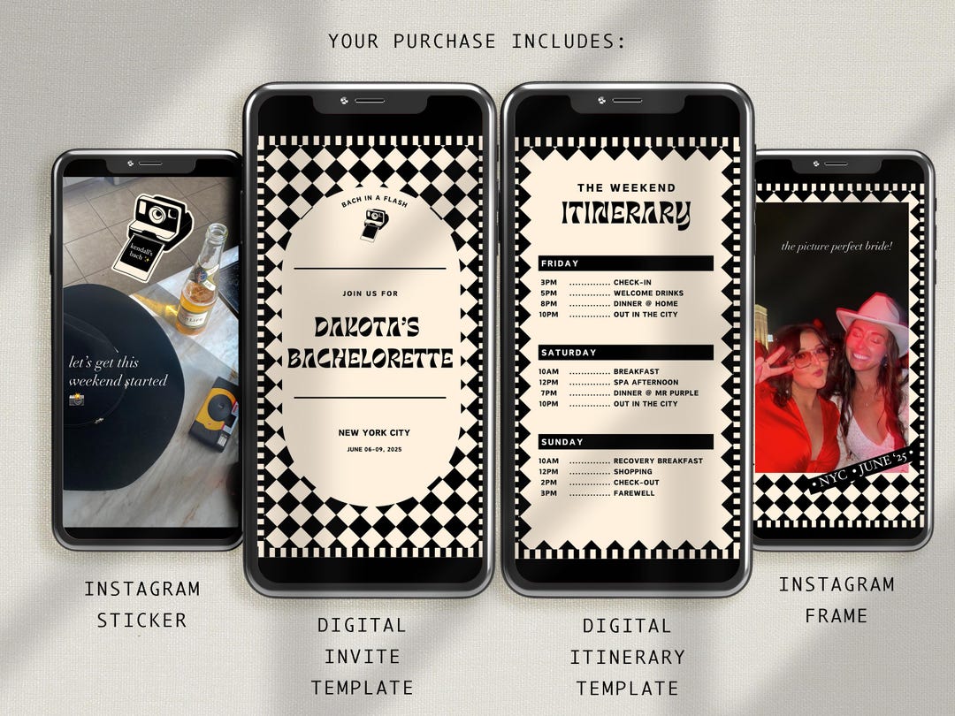 Editable Mobile/digital Invitation "bach in a Flash", Itinerary ...
