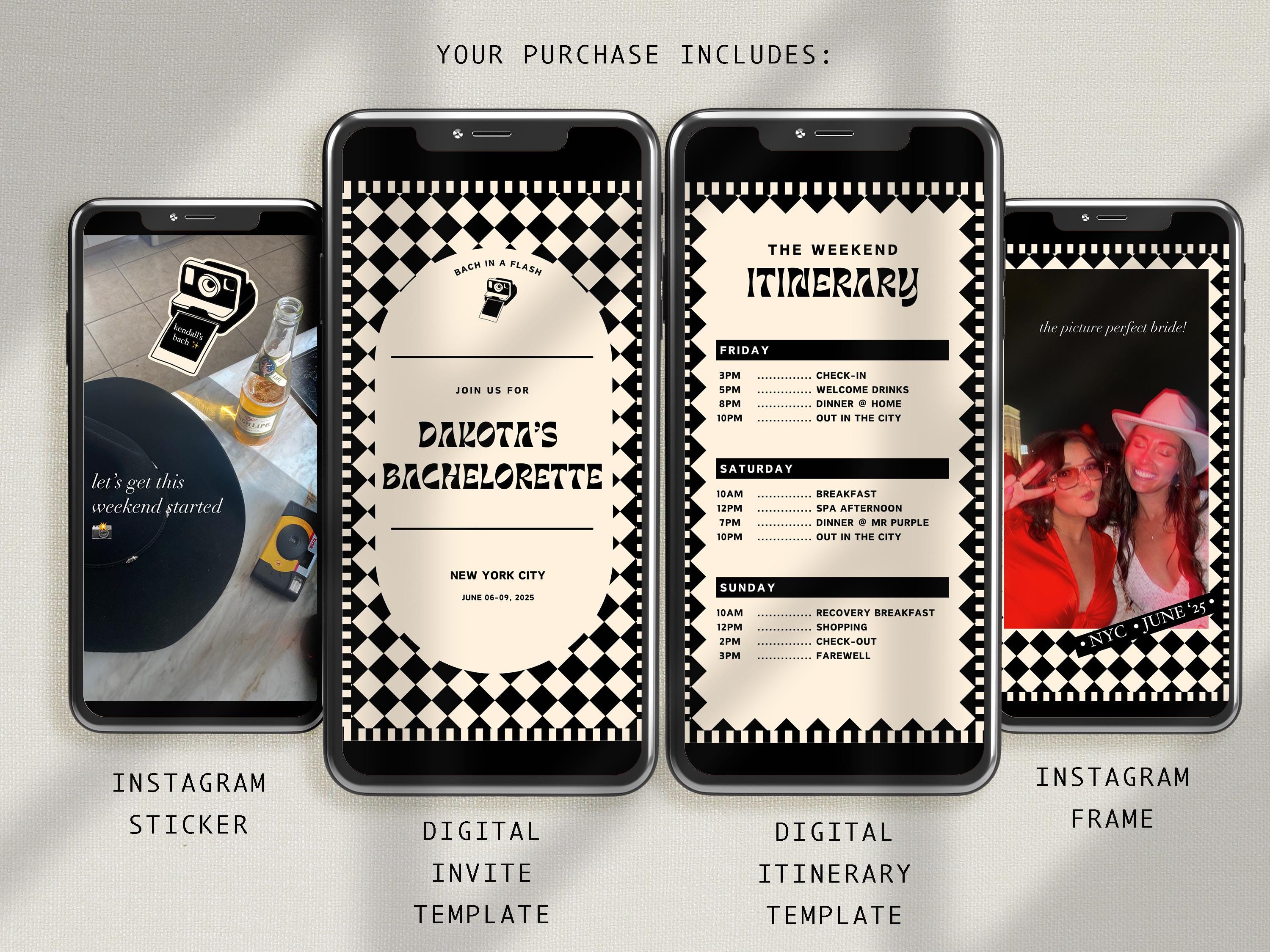 Editable Mobile/digital Invitation "bach in a Flash", Itinerary ...