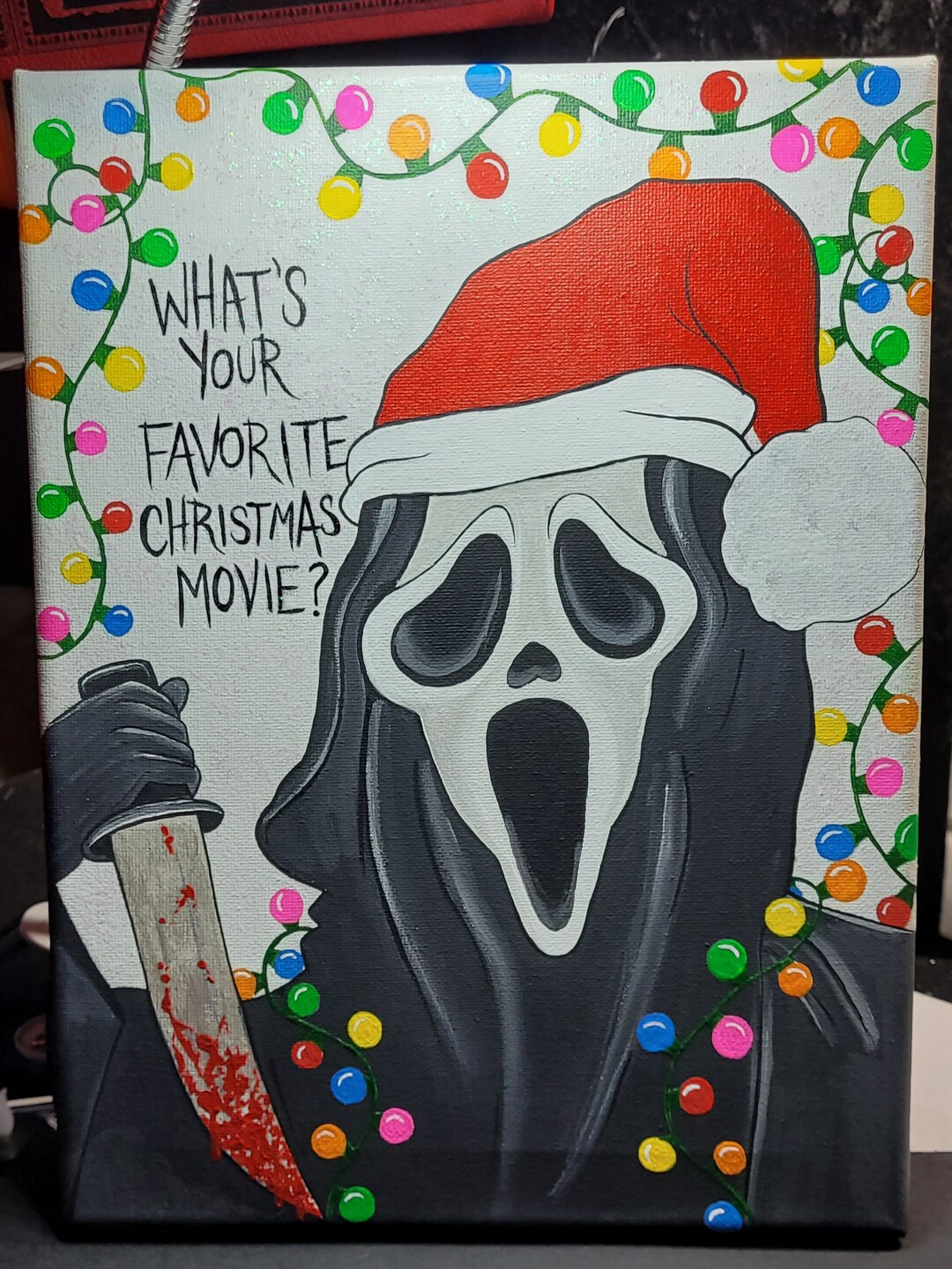 Ghostface Santa Christmas Canvas Horror Wall Art - Etsy