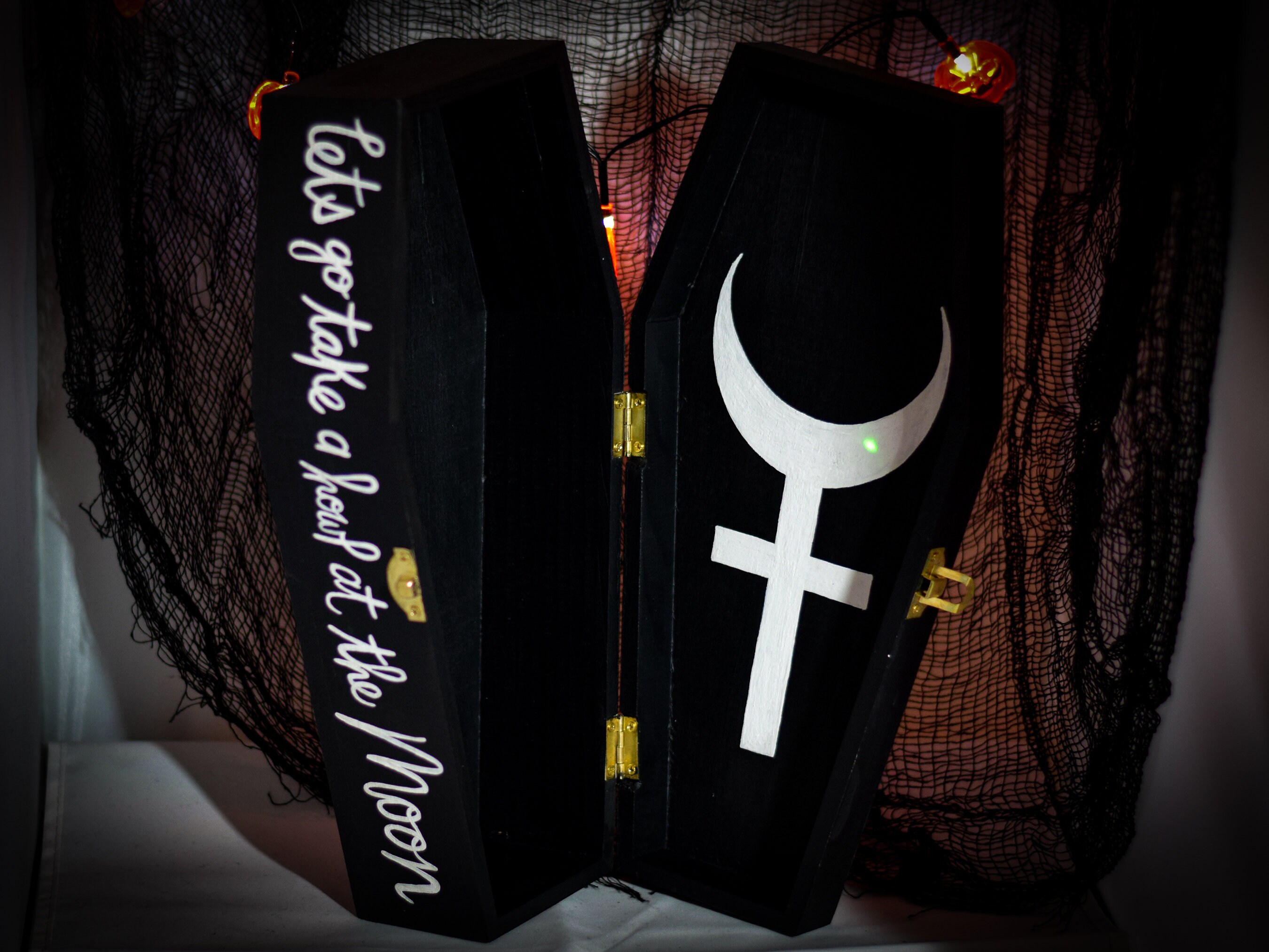 Moon Phases Goth 12" Coffin Box Occult Decor - Etsy