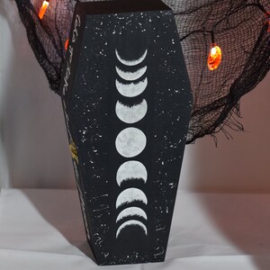 Moon Phases Goth 12" Coffin Box Occult Decor - Etsy