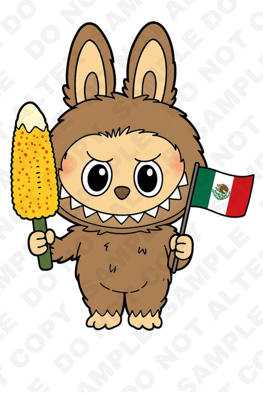 La Bu Bu Mexican Image Mexican Image Labubu Mexican Flag Elote White ...