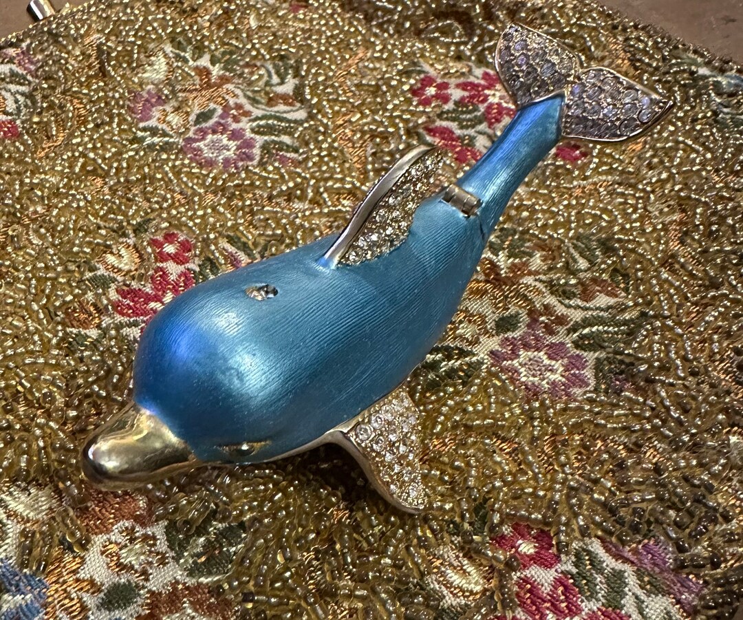Rucinni Jeweled, Dolphin Trinket Box With Swarovski Jewels - Etsy