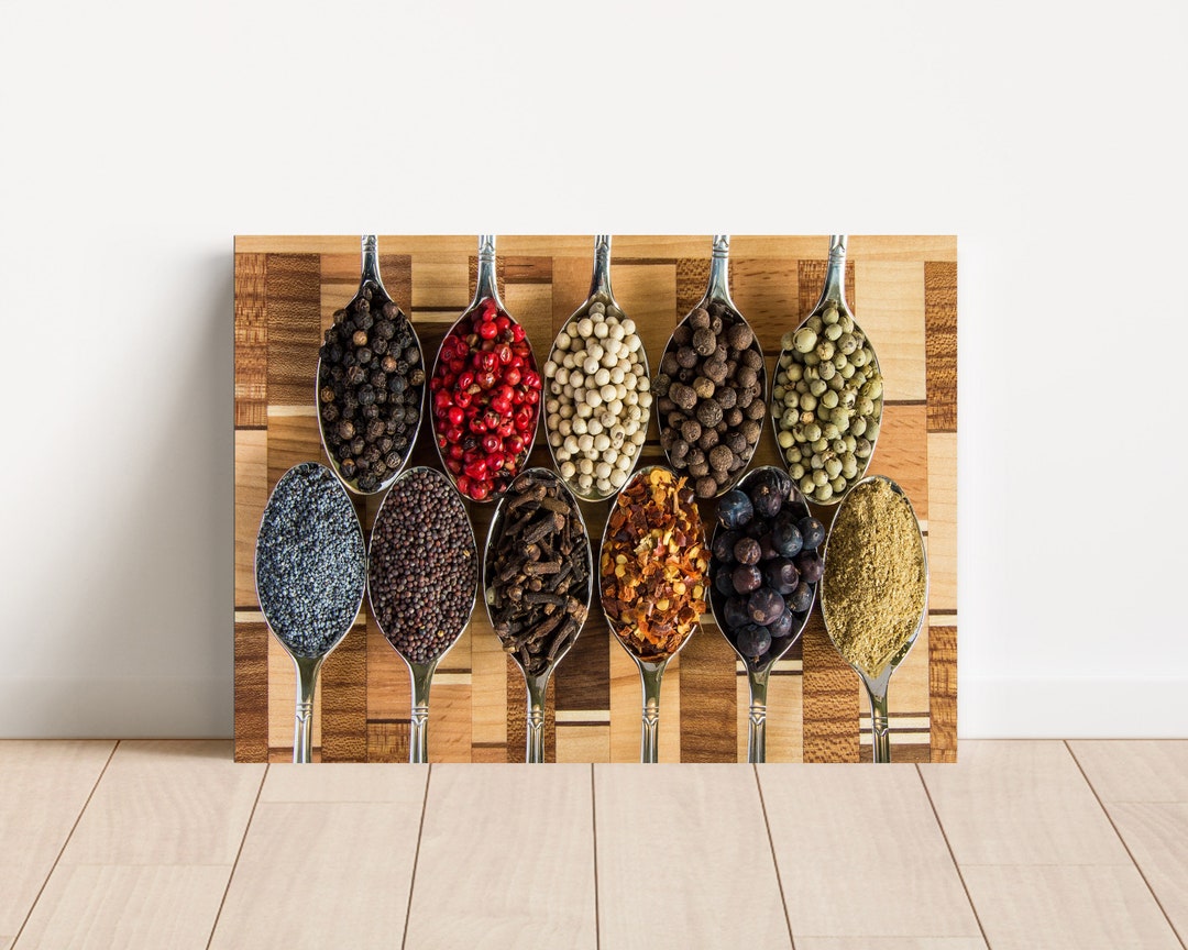 Spices Canvas Wall Art Print, Spices Poster Print, Kitchen Wall Art ...