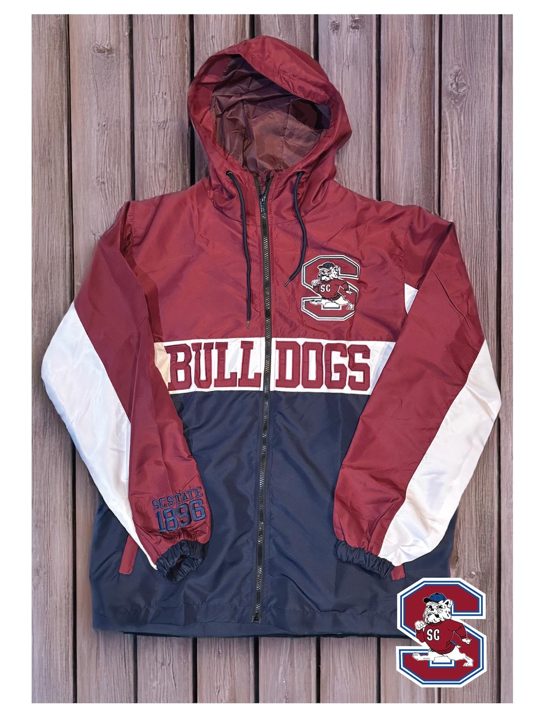 Embroidered Color Blocked SC State University Windbreaker Jacket - Etsy