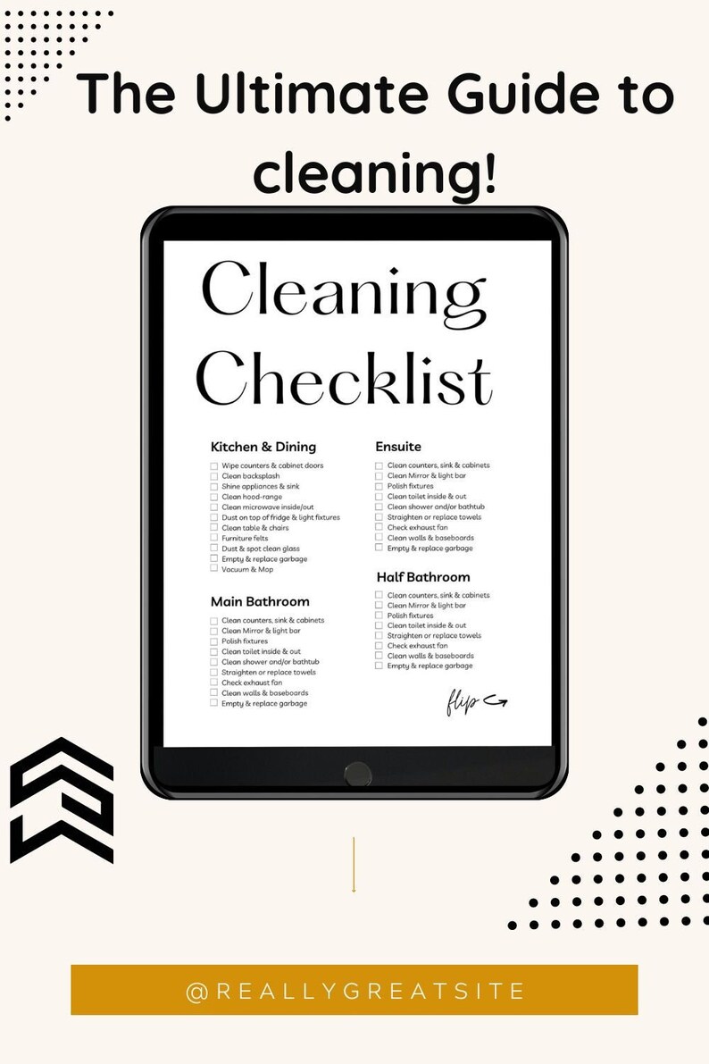 Introducing the Ultimate Cleaning Checklist Digital Download - Your ...