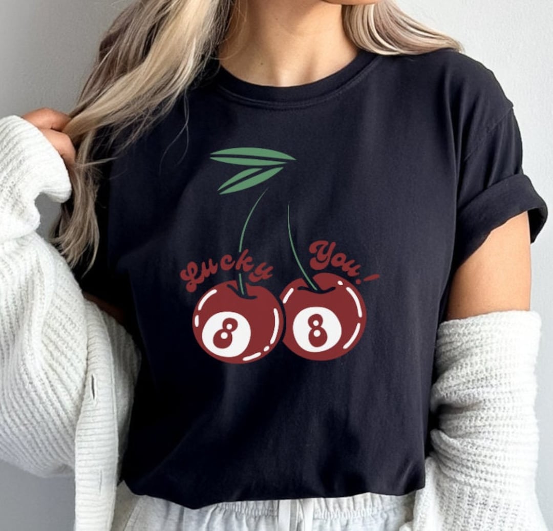 Vintage Cherry 8 Ball 90s Graphic Comfort Colors Shirt, Casual Cherry ...