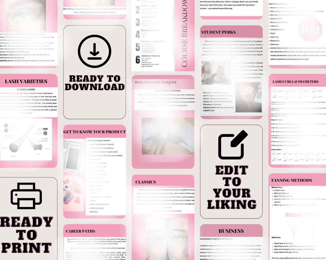 Beginners Classic Eyelash Extensions Manual, Lash Training, Guide, PDF ...