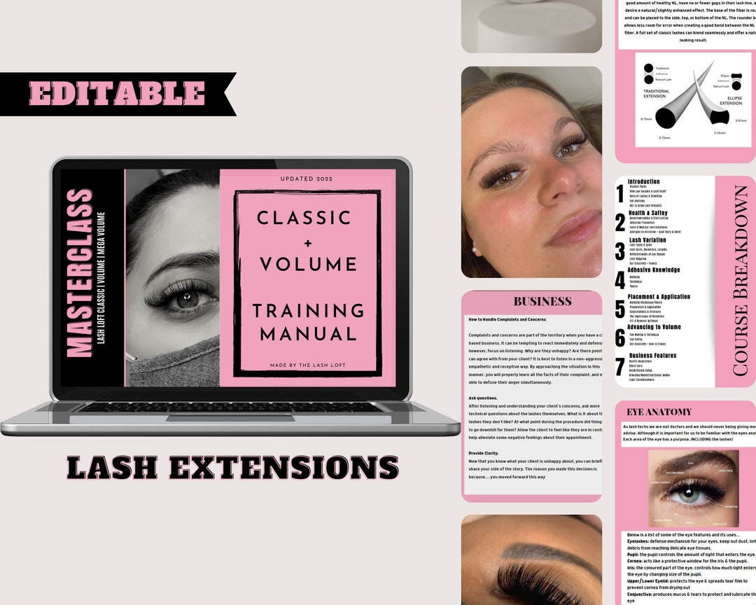 Lash Masterclass Training Manual, Guide, Eyelash Training, PDF ...