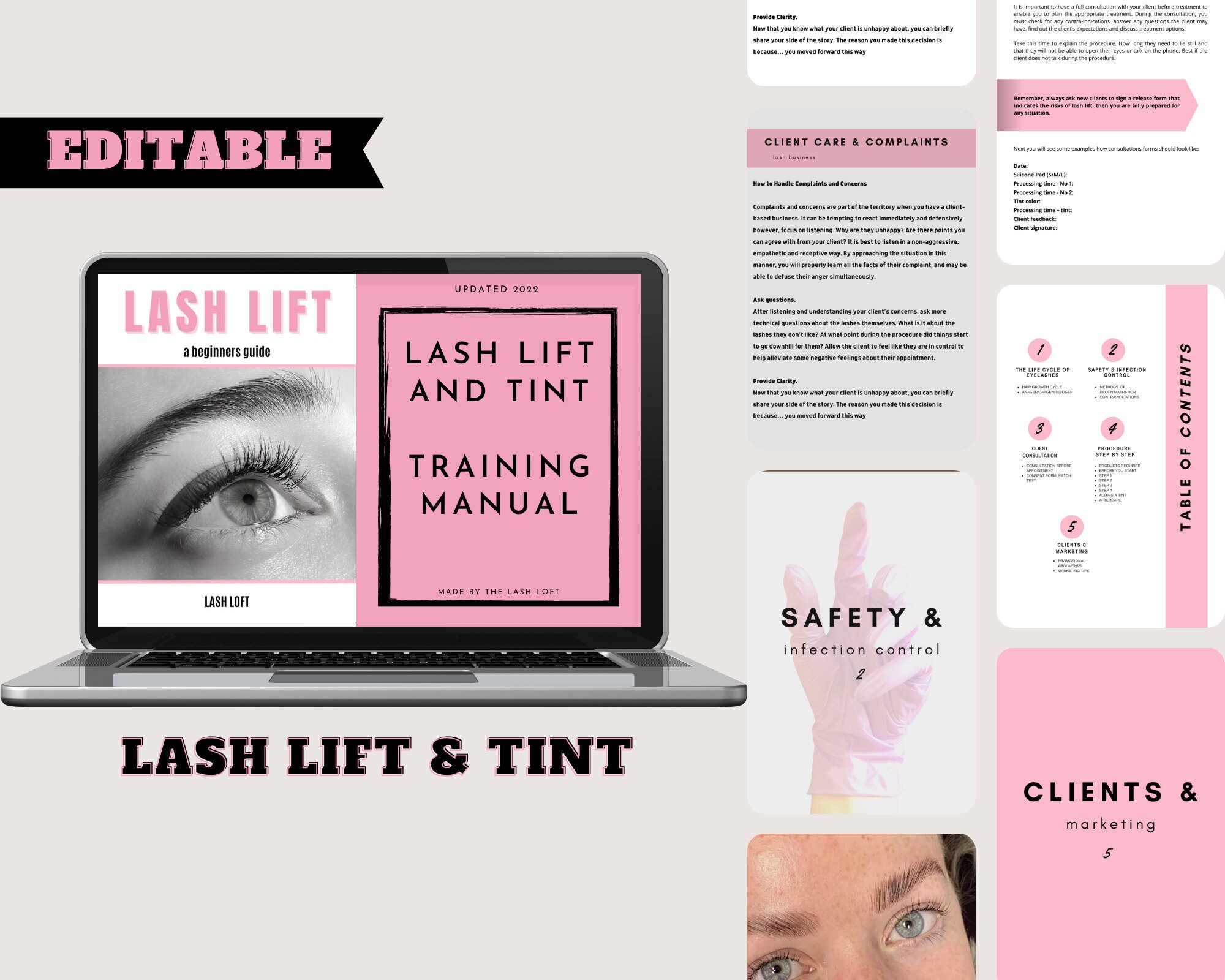 Lash Training Manual, Lash Lift and Tint, Guide, Eyelash Training, PDF ...