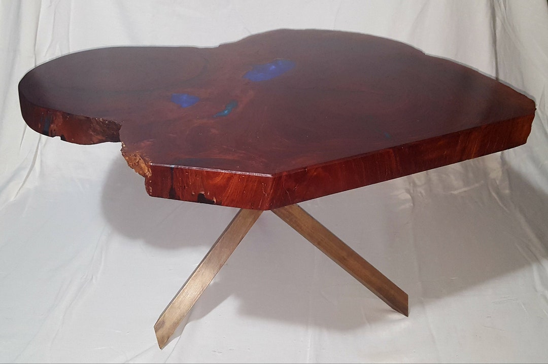 Eucalyptus Epoxy Slab Table With Reclaimed Maple Legs - Etsy