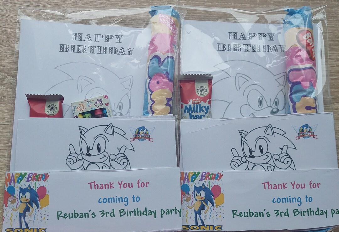 Sonic Inspired Party Bags Colouring Sheet Sweets Crayon BIRTHDAY. - Etsy