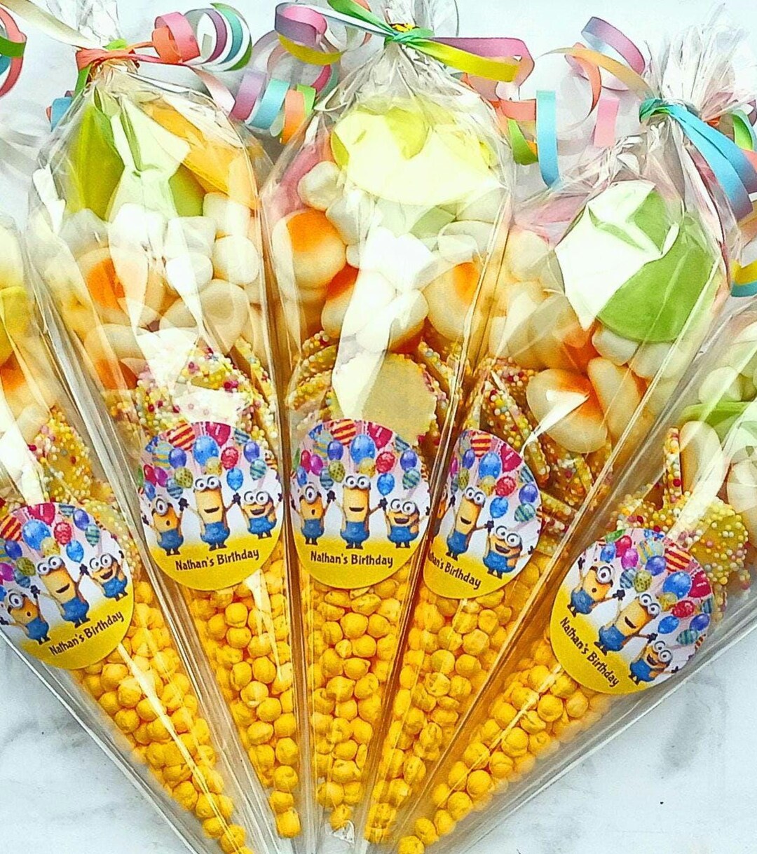Minions Theme Sweet Cones Pre Filled Birthday Personalised Favours - Etsy