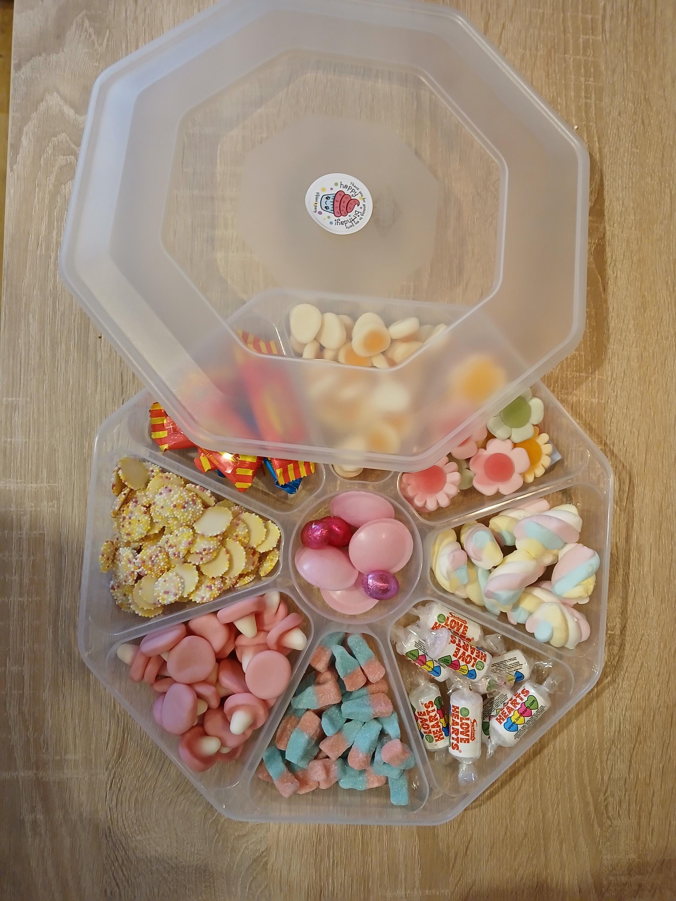 Pick N Mix Platter 9 Sections With Lid 1.2kg of Sweets Candy Birhday ...