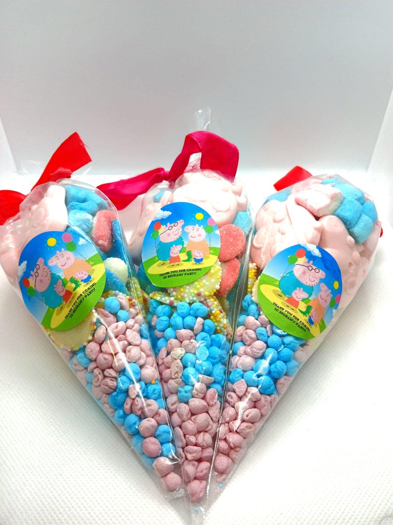 Sweet Cones Peppa Pig Theme Pre Filled Cone Birthday Personalised Parys ...