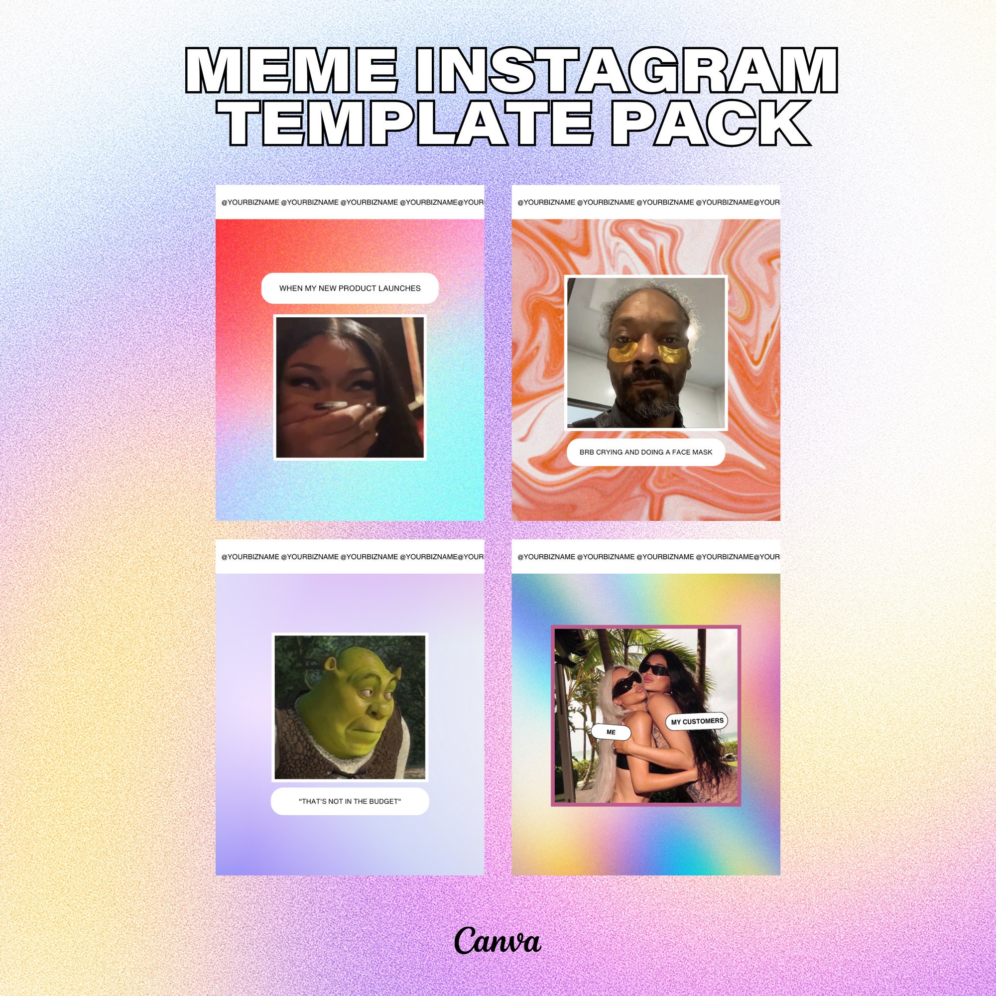 Instagram Canva Meme Templates | Funny Instagram Templates | Aesthetic ...
