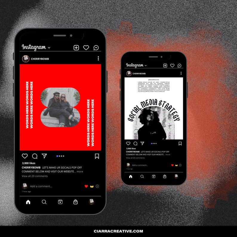 30 Edgy & Bold Instagram Templates Canva | Agency Instagram Templates ...