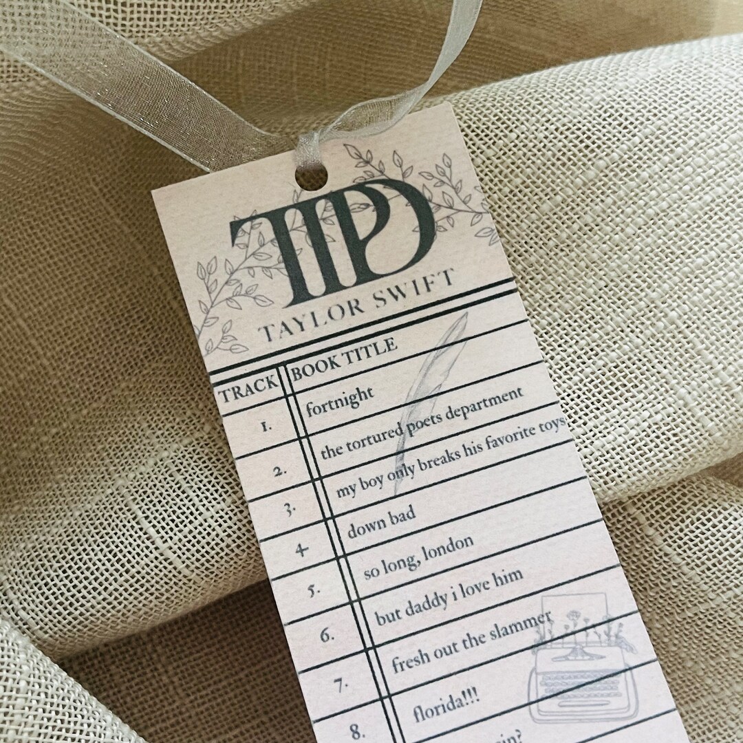The Tortured Poets Department Bookmark Taylor Swift Bookmark TTPD ...