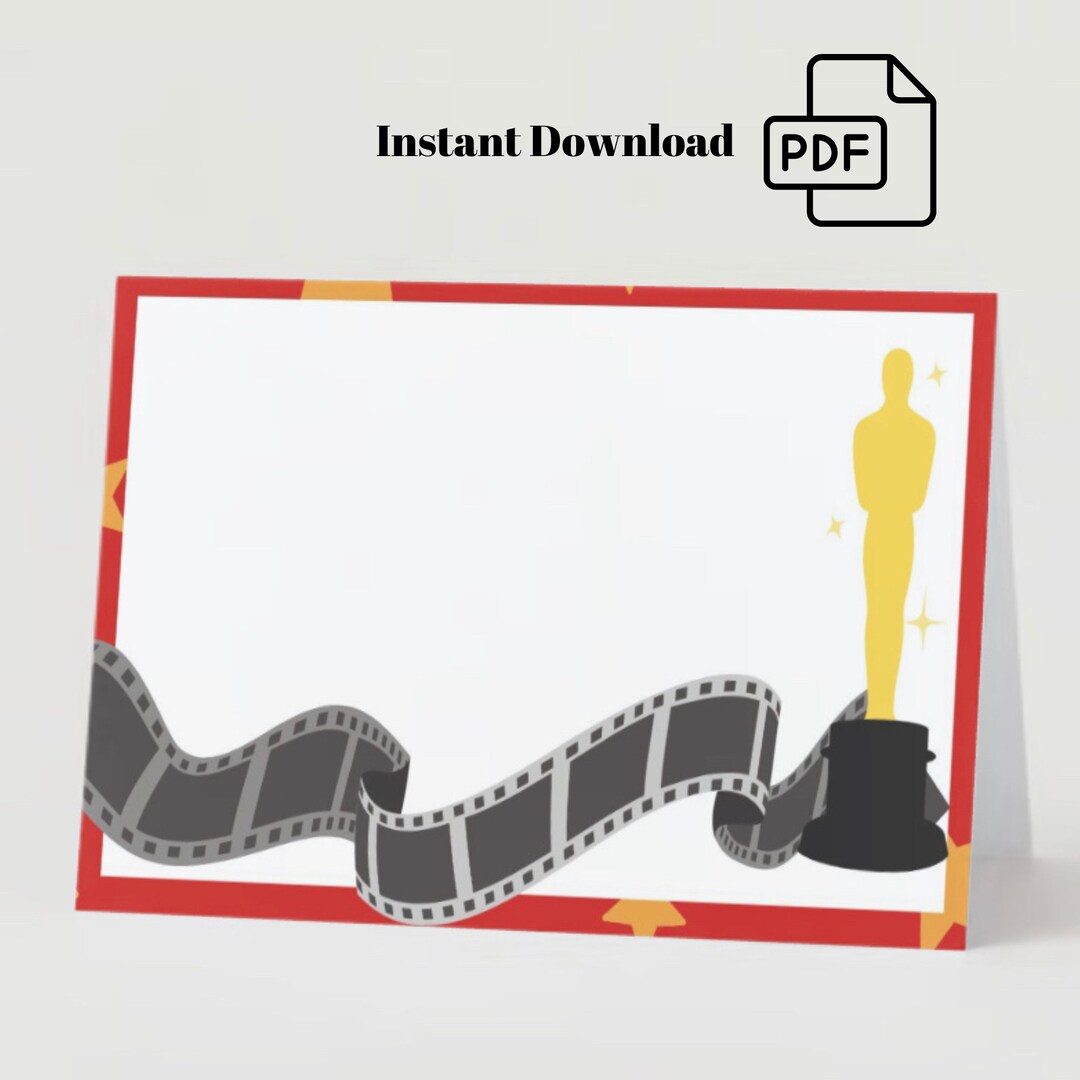 Printable Movie Theme Party Table and Food Buffet Cards | PDF Instant ...